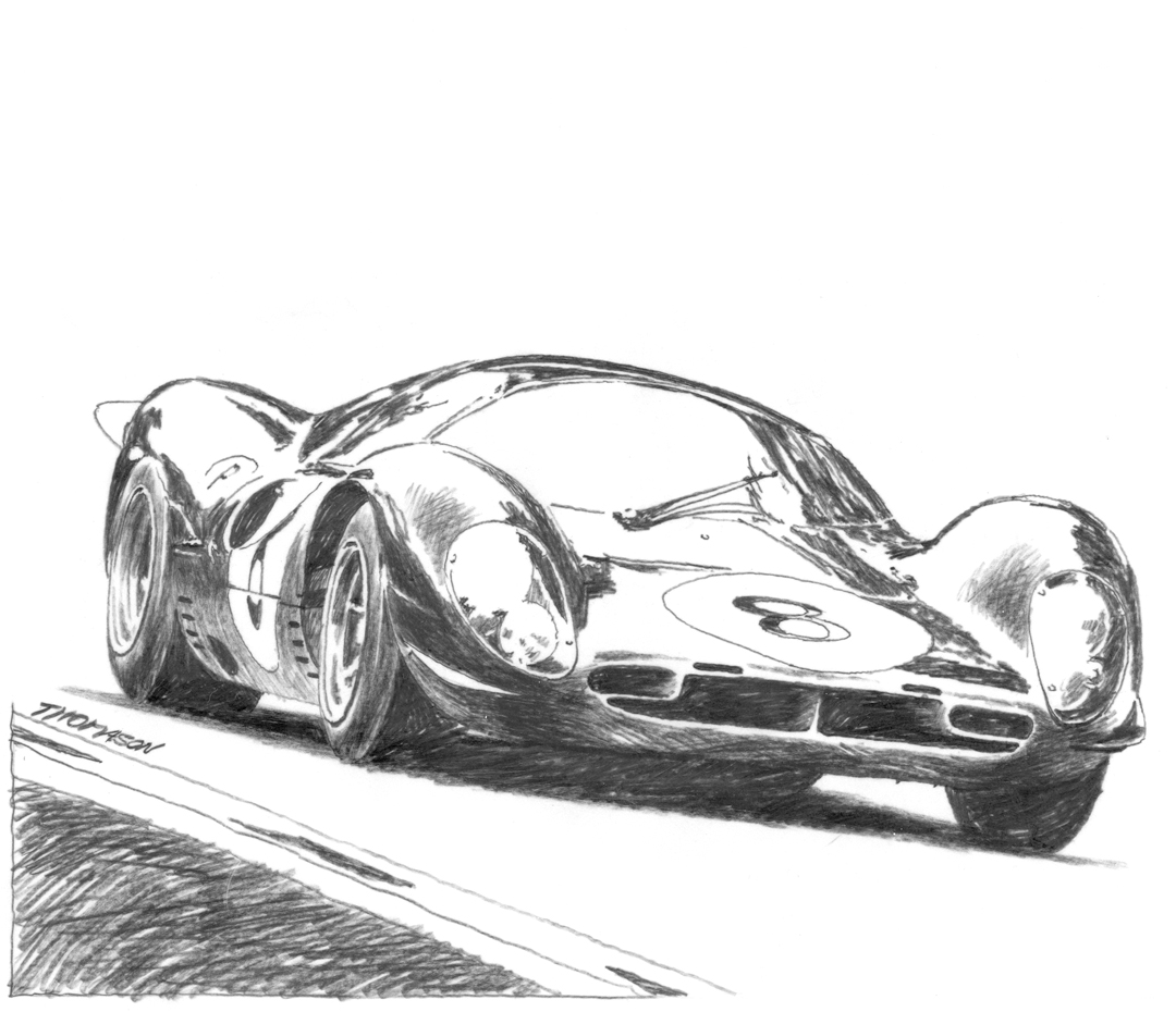 Automotive Art - Wally Thomason's "Ferrari P4"