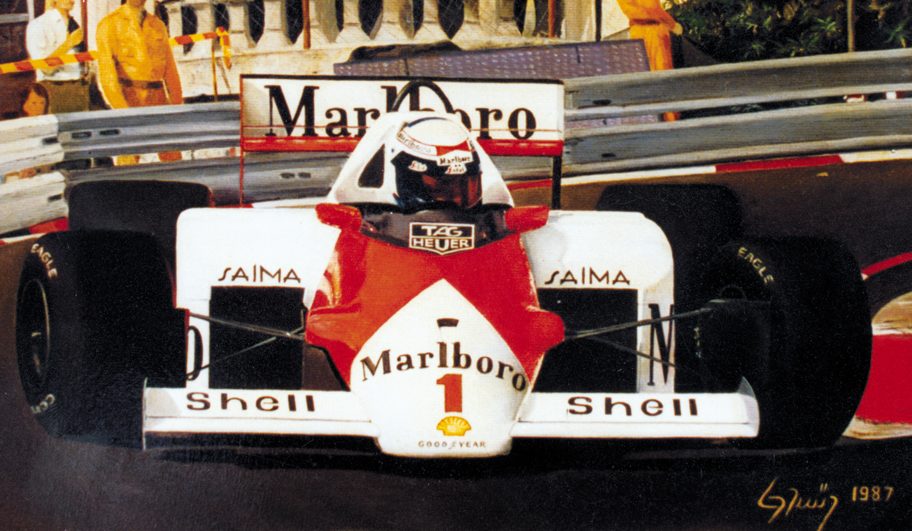 Automotive Art - Gulay Berryman's "Alain Prost at Monaco"