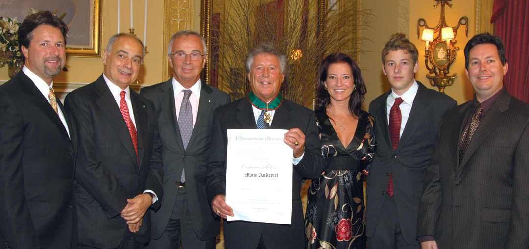 Mario Andretti Receives Commendatore Honor From the Republic of Italy