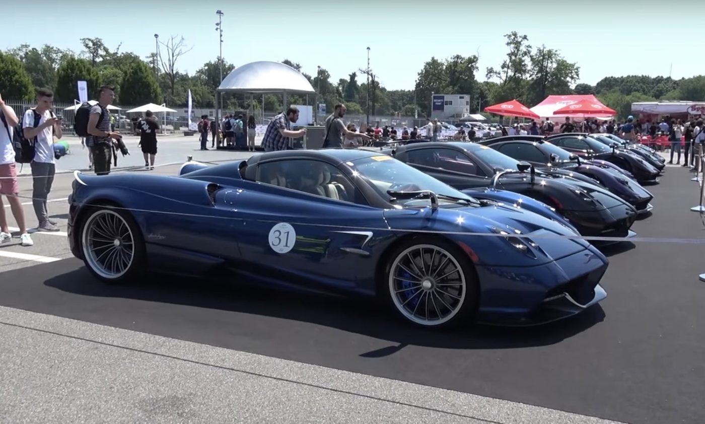 Watch Over a Dozen Pagani Supercars Take on the Monza Circuit