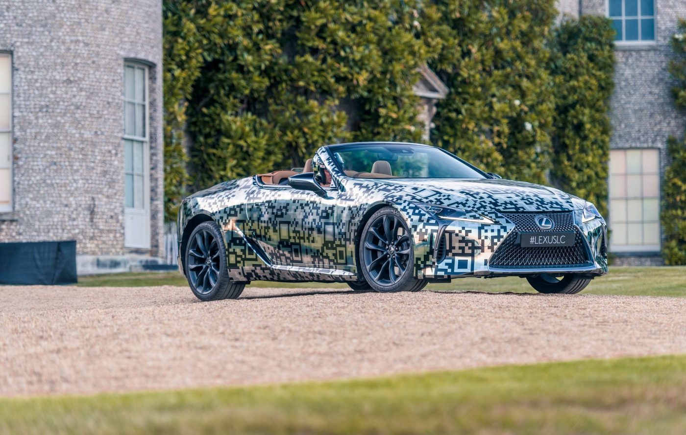A Camouflaged Lexus LC Convertible