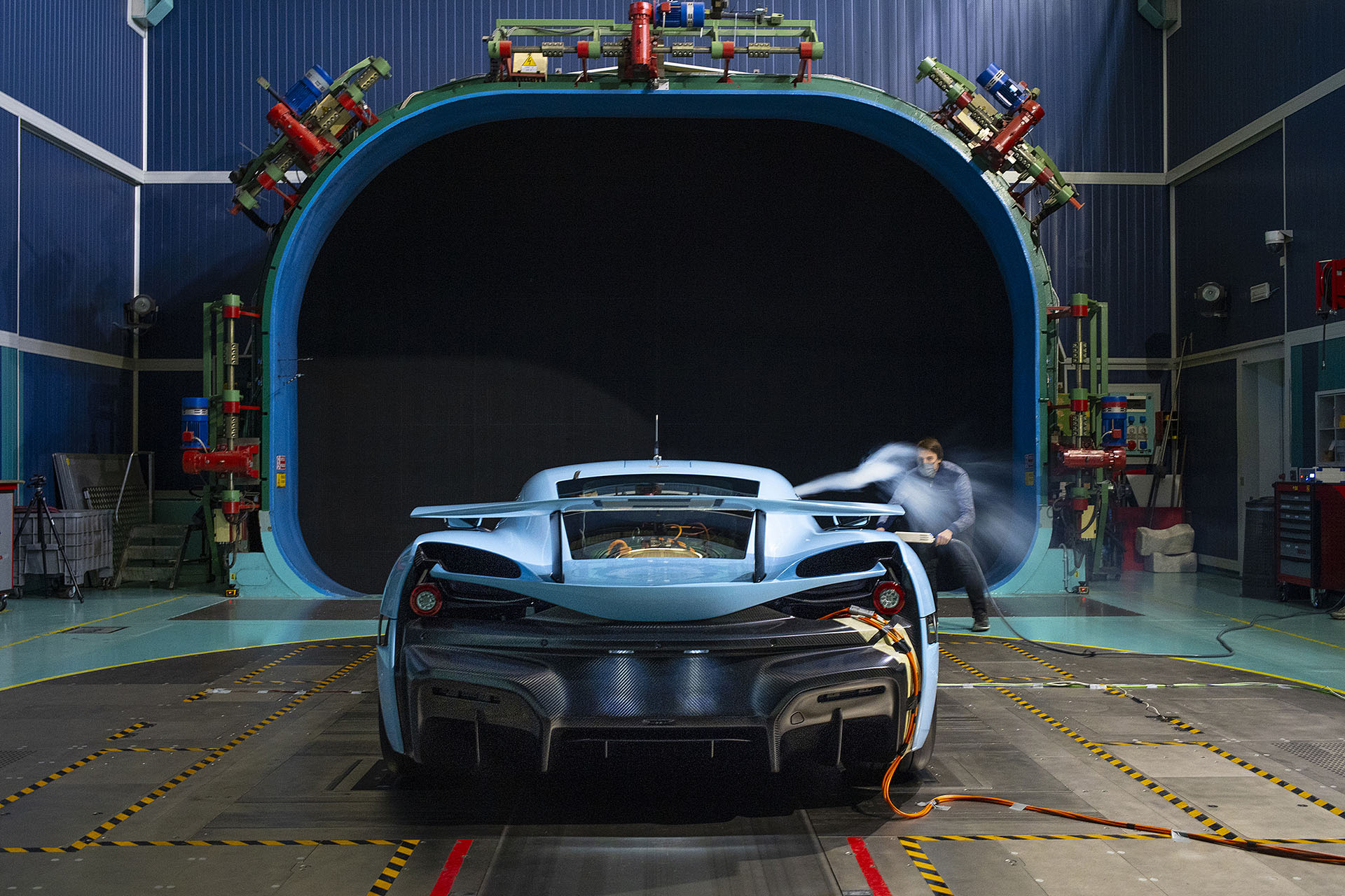 Rimac C_Two wind tunnel test shows a 34% improvement on aerodynamic ...