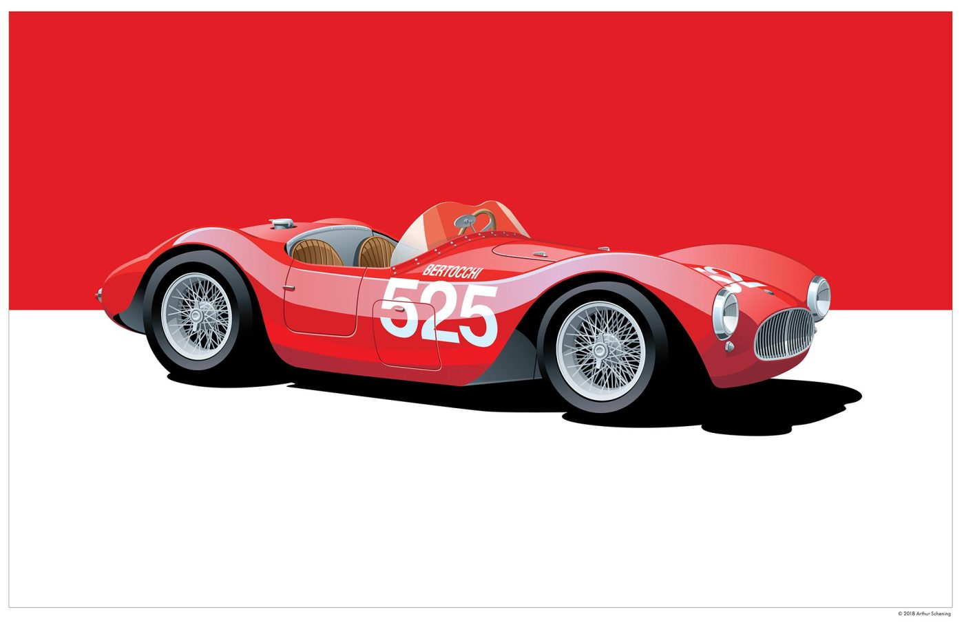Automotive Art – Arthur Schening's 1953 Maserati A6GCS/53 Fantuzzi Spider