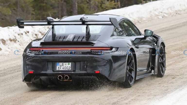 Porsche 911 (992) GT3 RS Test Mule Spotted In The Snow