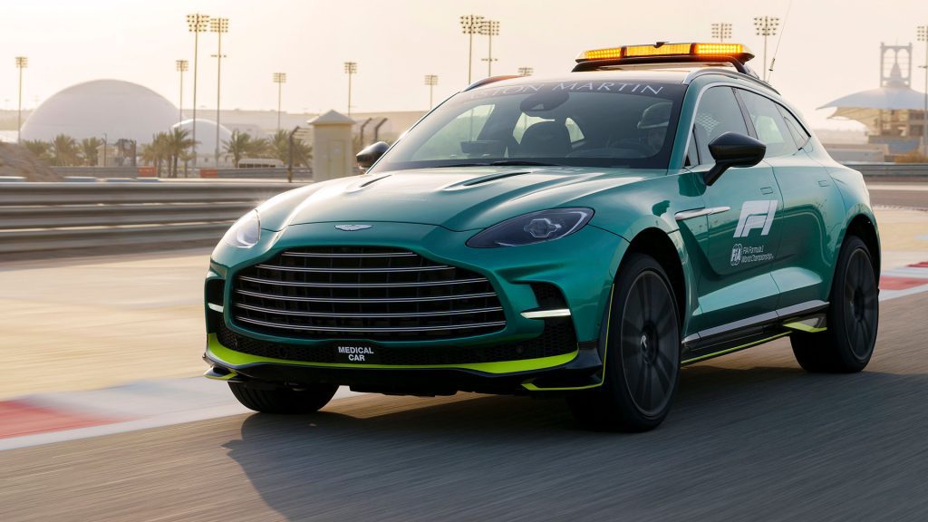 The Aston Martin DBX 707 as the FIA Medical Car of F1