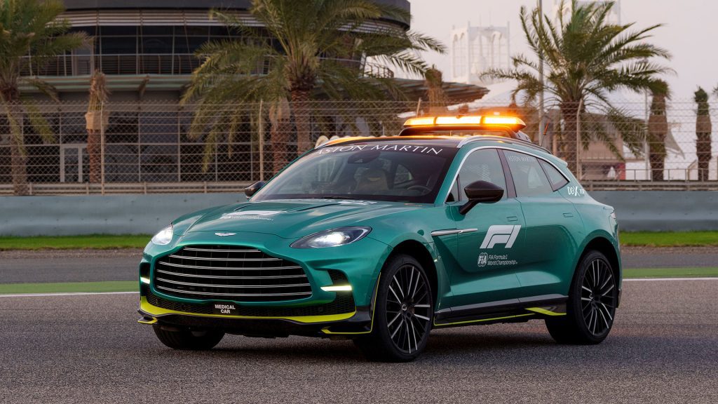 The Aston Martin DBX 707 as the FIA Medical Car of F1