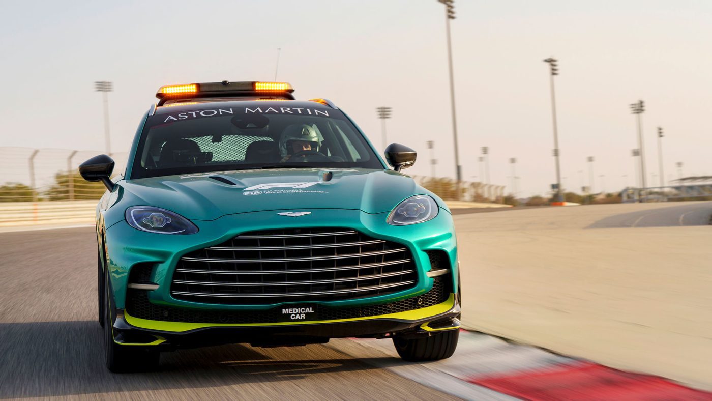 The Aston Martin DBX 707 as the FIA Medical Car of F1
