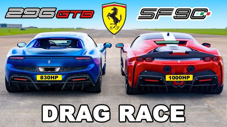 DRAG RACE: Ferrari SF90 vs Ferrari 296 GTB