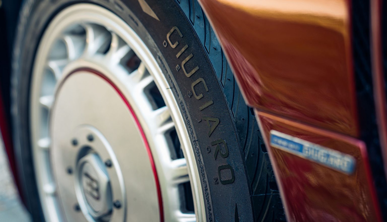This modern four-door Bugatti is the 30 year old EB112 concept