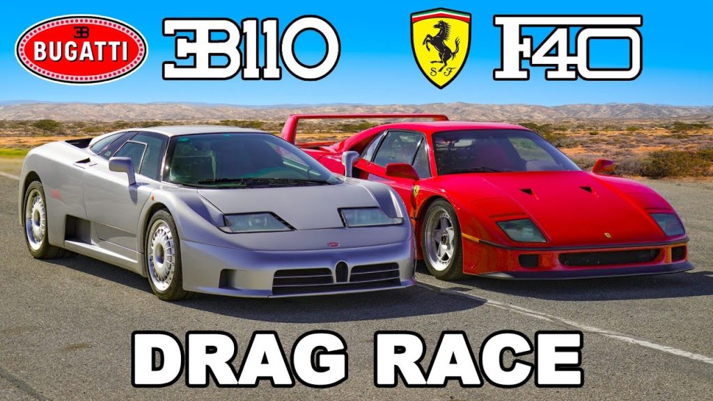 The Ultimate 90s Supercar DRAG RACE: Ferrari F40 vs Bugatti EB110