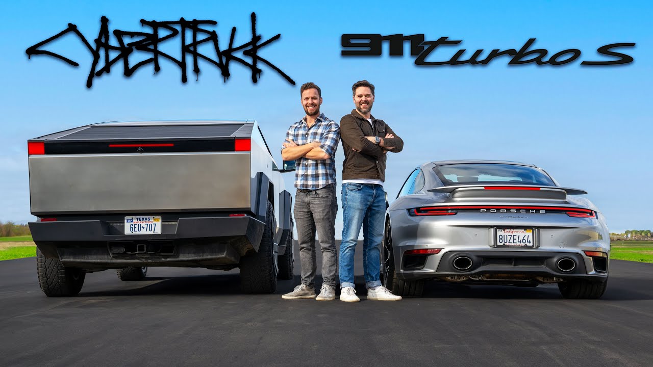 VIDEO: Watch The Tesla Cybertruck Drag Race A Porsche 911 Turbo S