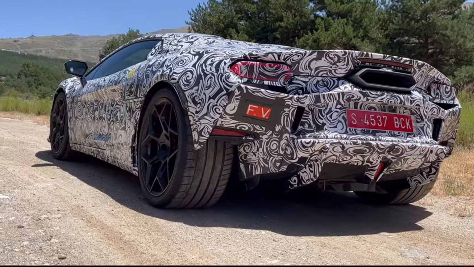 Lamborghini Temerario test mule captured on the road