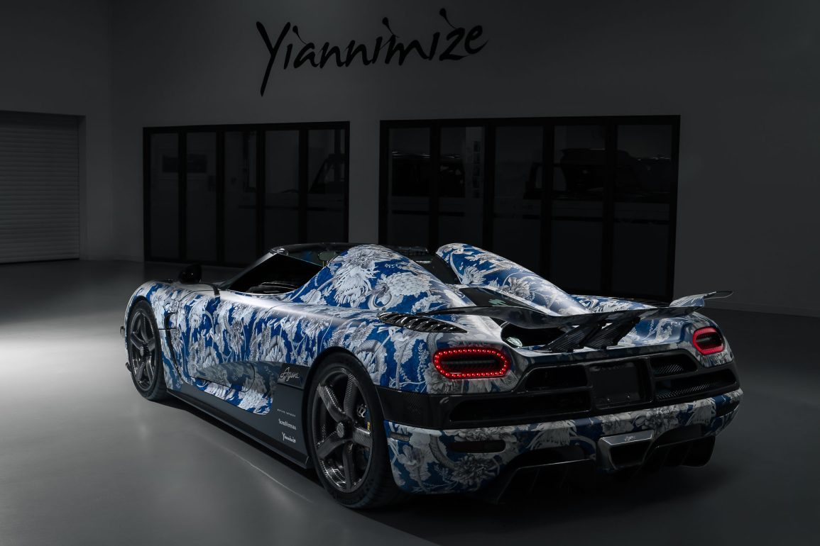 A Koenigsegg Agera N with a wallpaper-wrap thanks to Yiannimize