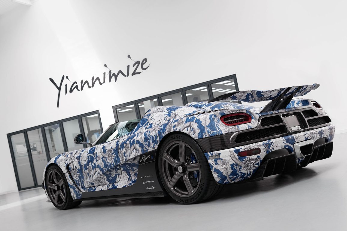 A Koenigsegg Agera N with a wallpaper-wrap thanks to Yiannimize