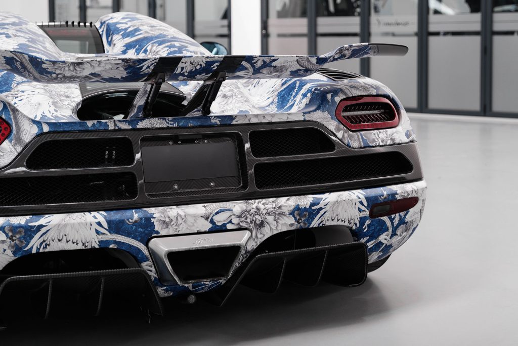 A Koenigsegg Agera N with a wallpaper-wrap thanks to Yiannimize
