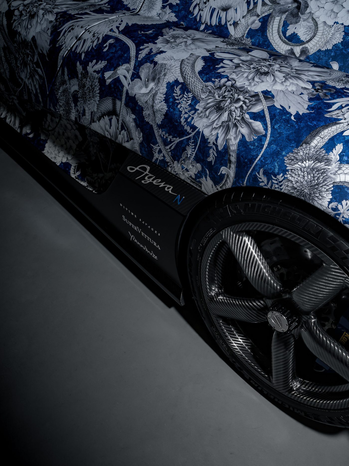 A Koenigsegg Agera N with a wallpaper-wrap thanks to Yiannimize