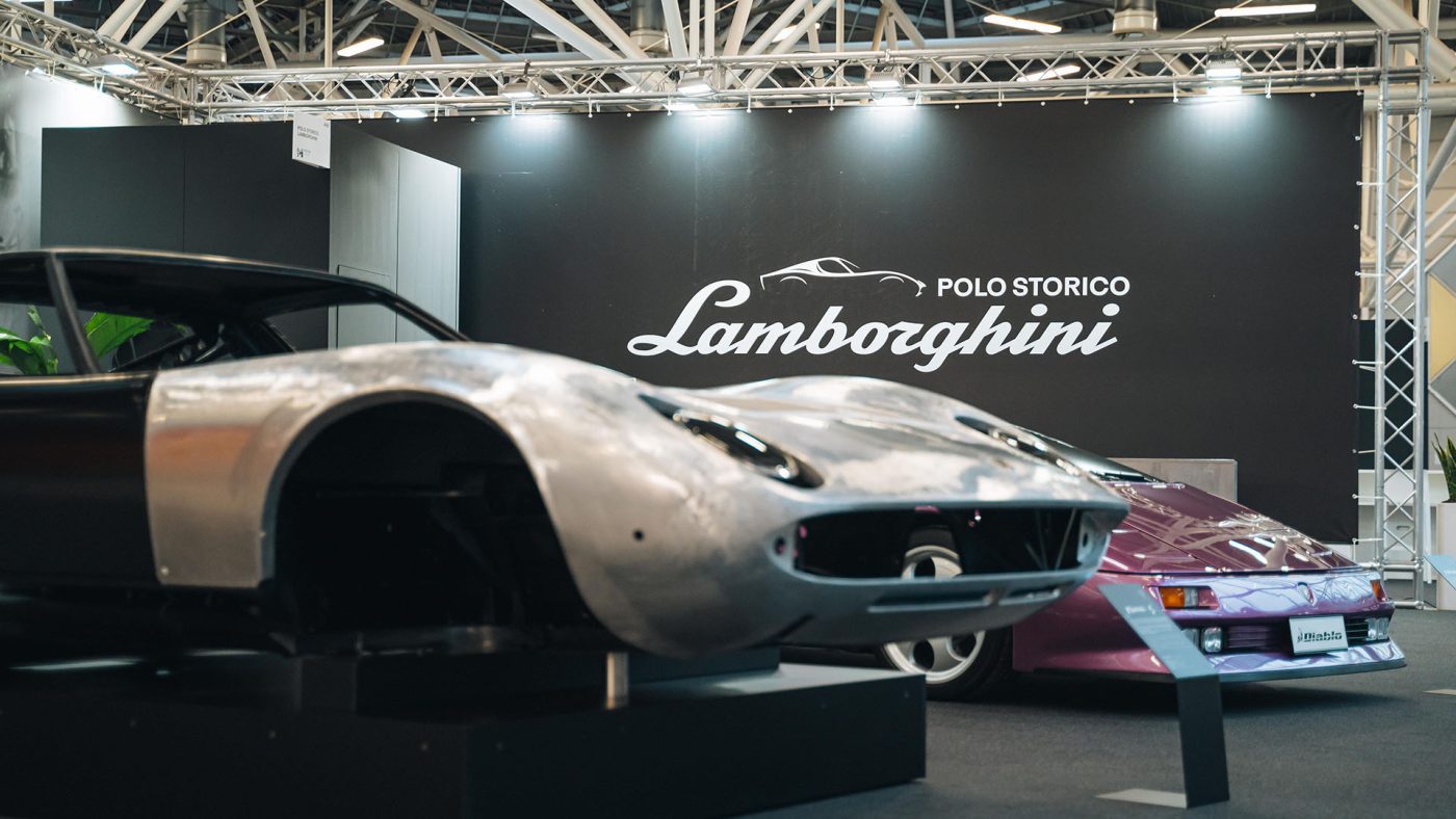 Lamborghini stand at the 2024 Auto e Moto d'Epoca