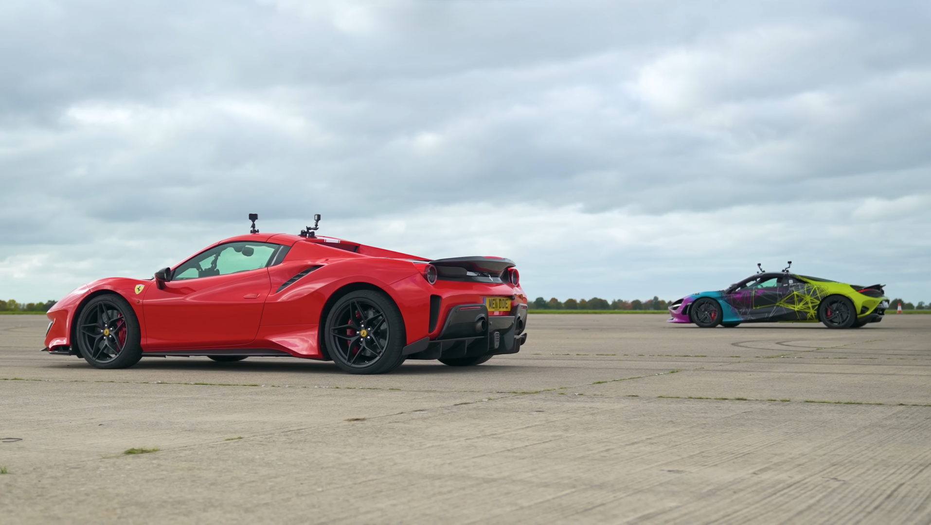 Ferrari 488 Pista Spider Takes on McLaren 750S in a Wild Drag Race