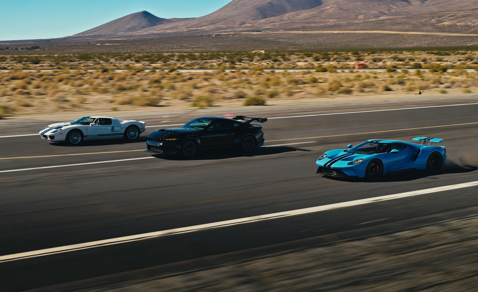 The Mustang GTD Drag Races Two Generations of the Ford GT